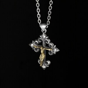 Jesus Cross Pendant -sterling Silver 925, Brass - Etsy