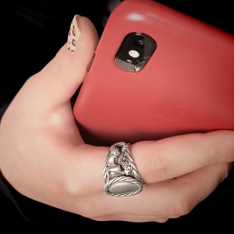 Mermaid Ring Sterling Silver 925 Men Women Jewelry - Etsy
