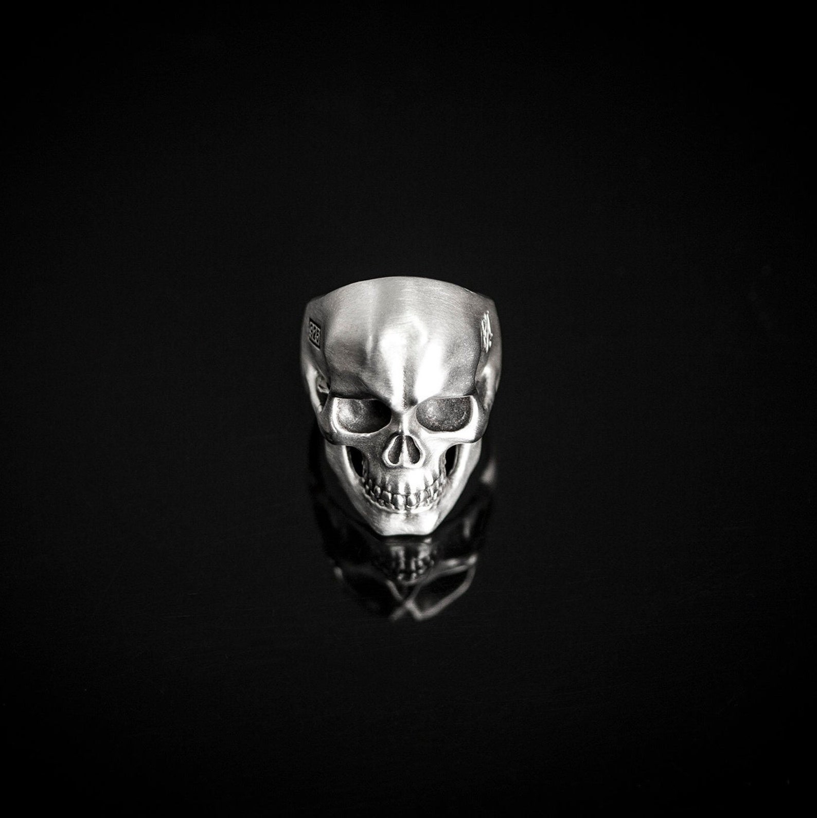 Skull Ring sterling Silver 925 Rings for Man Men's Big | Etsy