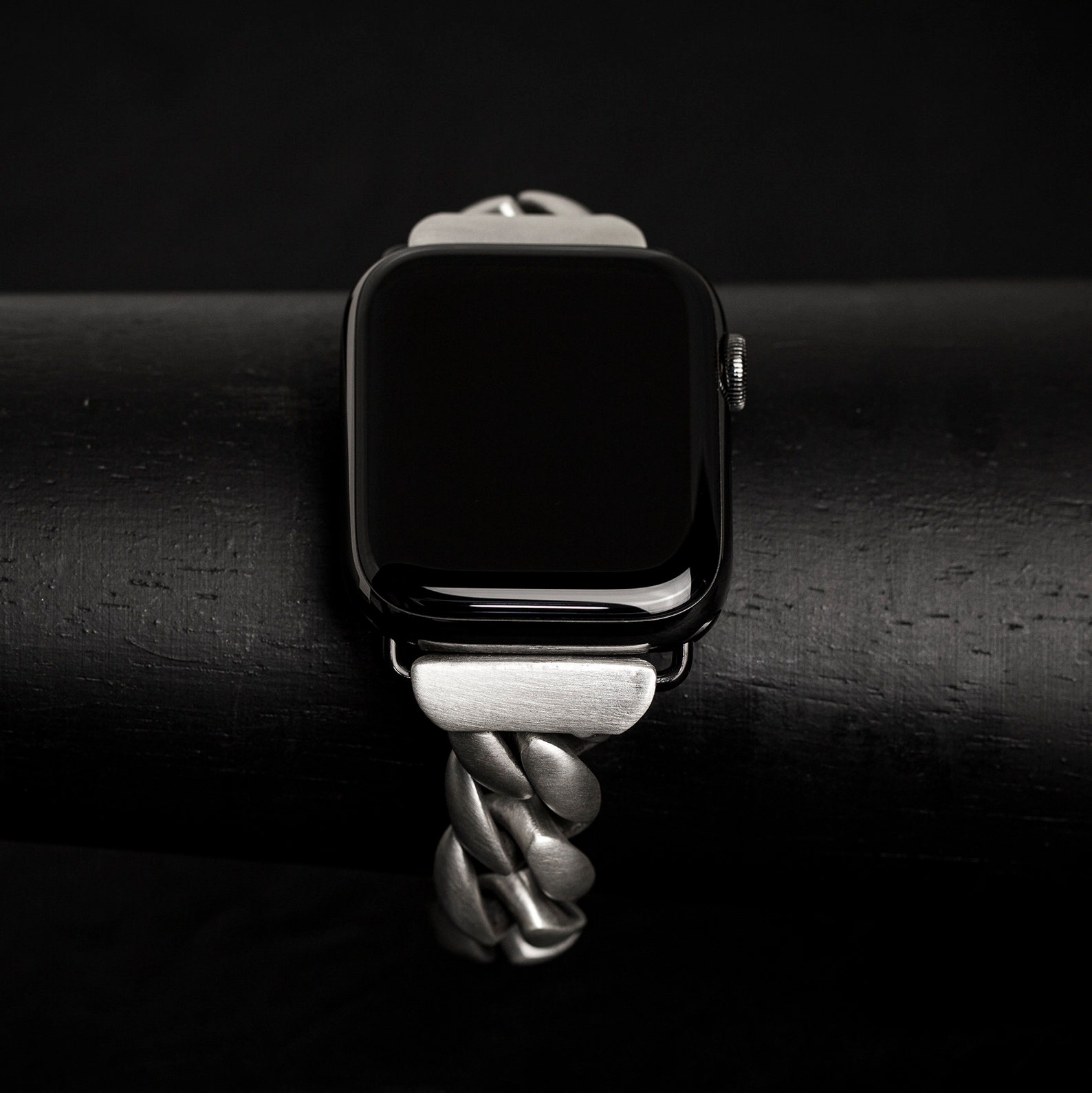 Oxidized Sterling Silver Apple Watch Band: Heavy Chain Link Bracelet - Etsy
