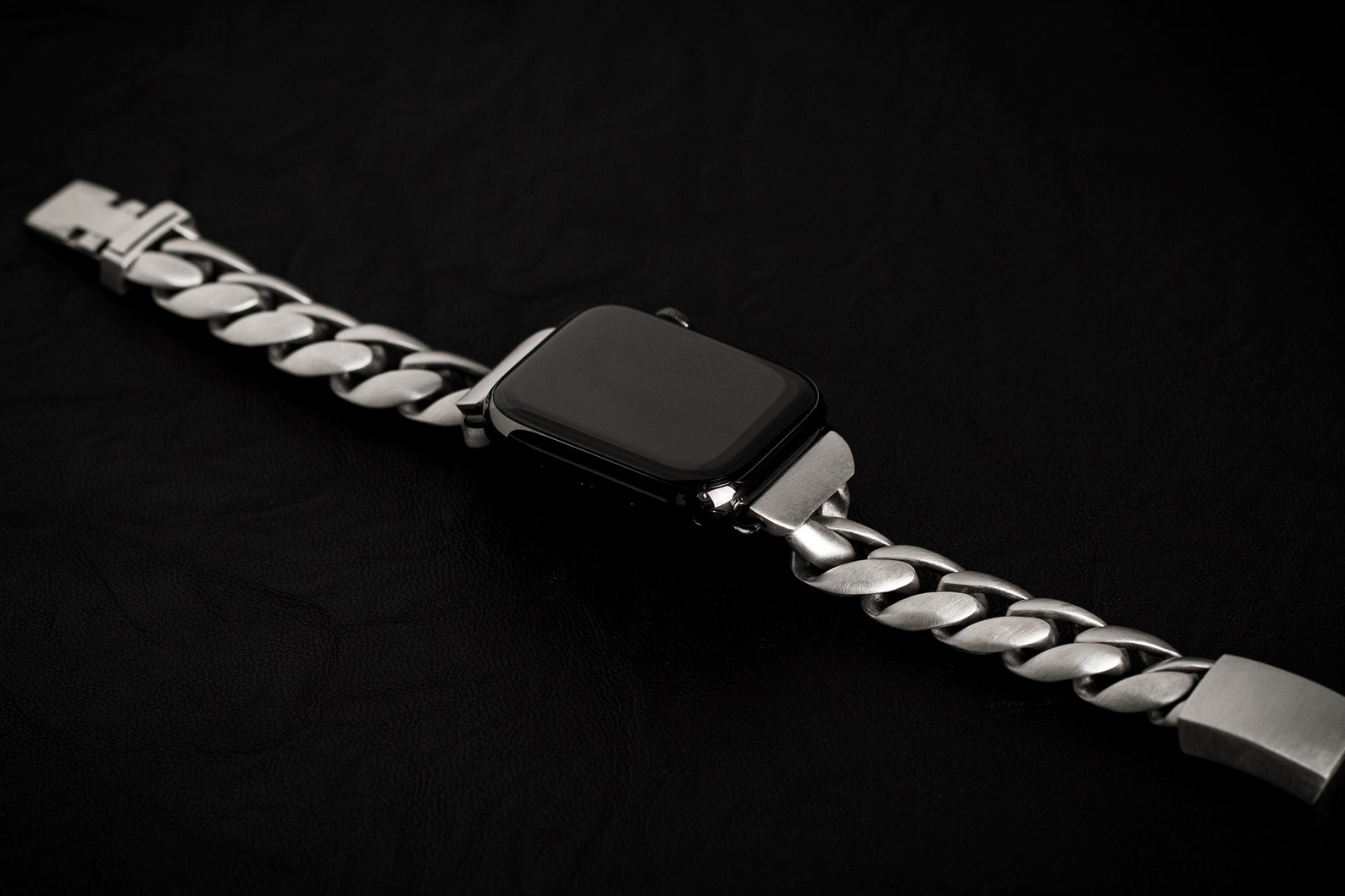 Oxidized Sterling Silver Apple Watch Band: Heavy Chain Link Bracelet - Etsy