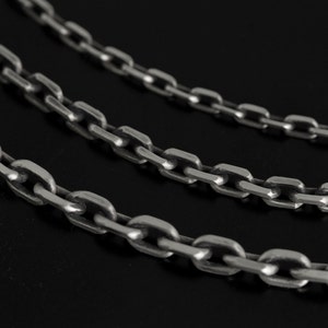Square Chain Link Necklace - 2.8mm, 3.6mm, 4.4mm - Sterling Silver 925 ...