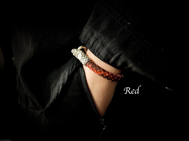 Natural Python Leather Bracelet Snake Hook Sterling Silver - Etsy