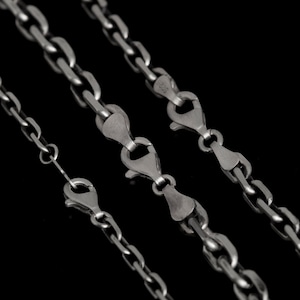 Square Chain Link Necklace - 2.8mm, 3.6mm, 4.4mm - Sterling Silver 925 ...