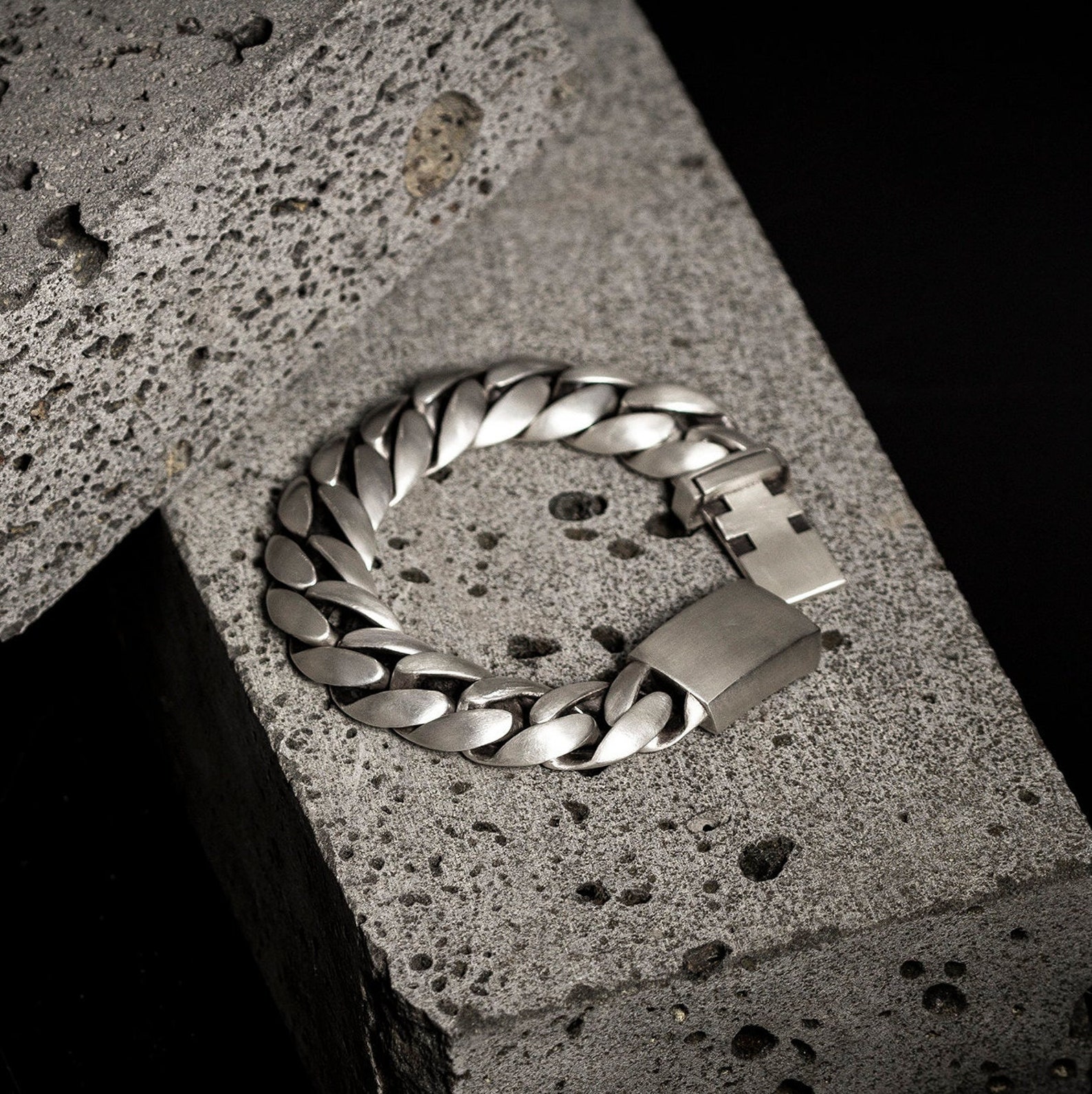 Sterling Silver 925 Cuban Link Chain Bracelet Heavy Men's Bracelets ...