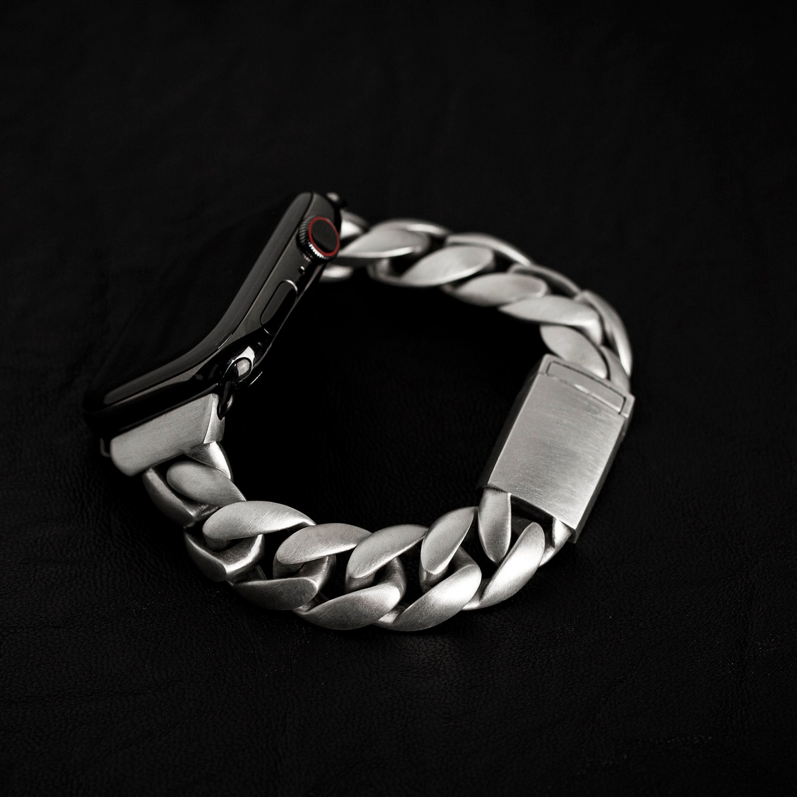 Oxidized Sterling Silver Apple Watch Band: Heavy Chain Link Bracelet - Etsy