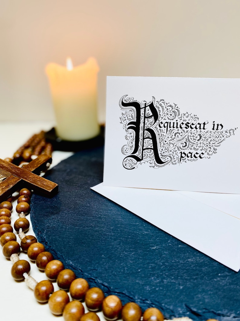 Condolences 5 Pack Cards, Requiescat in Pace, Rest in Peace ...