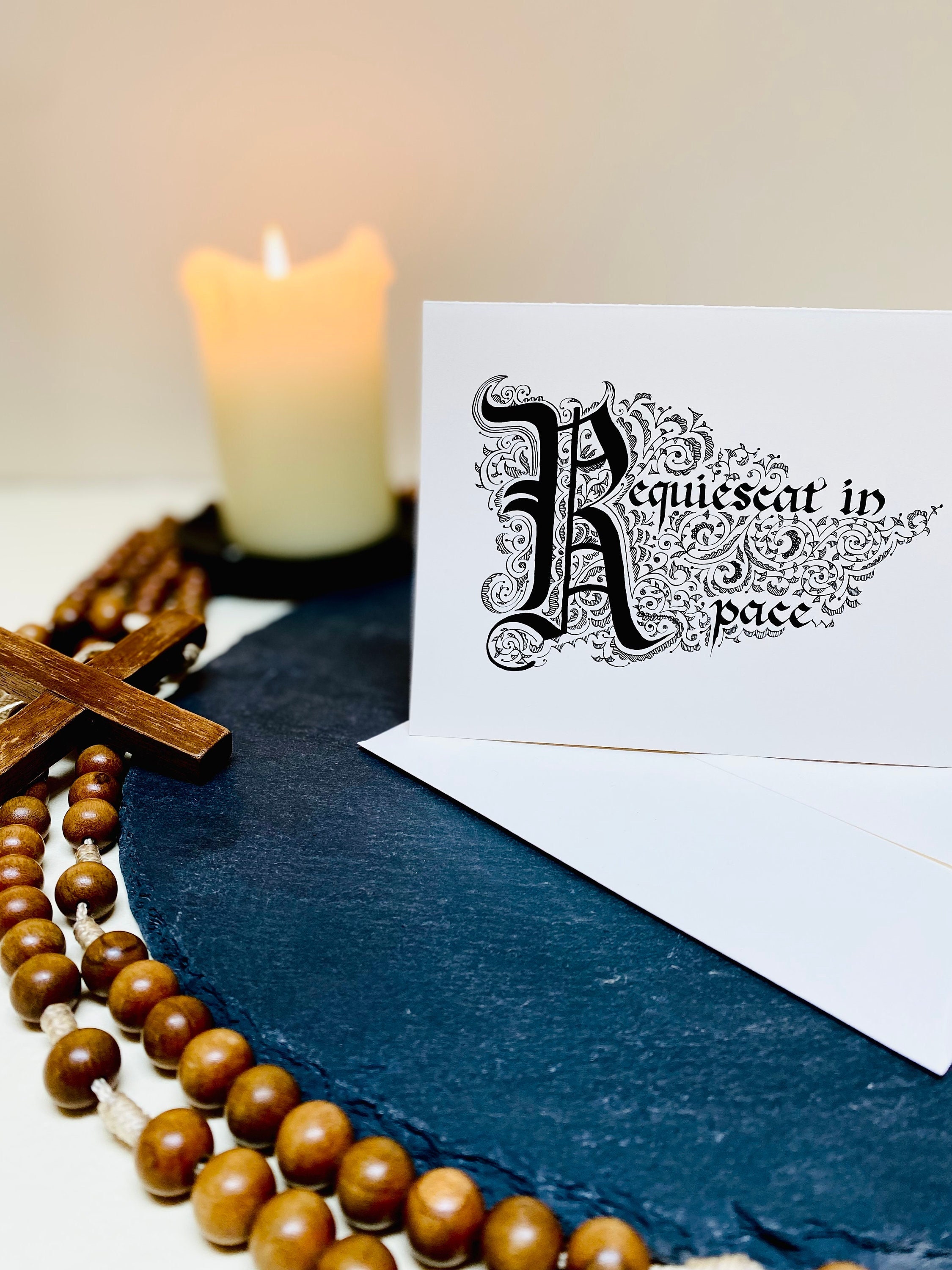 Condolences 5 Pack Cards, Requiescat in Pace, Rest in Peace ...