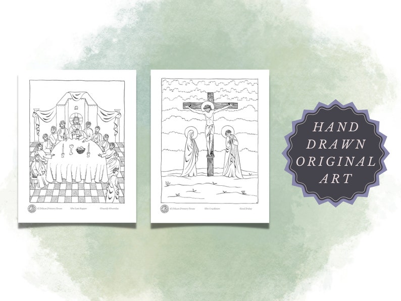 Holy Week Coloring Pages Maundy Thursday Activity Good - Etsy