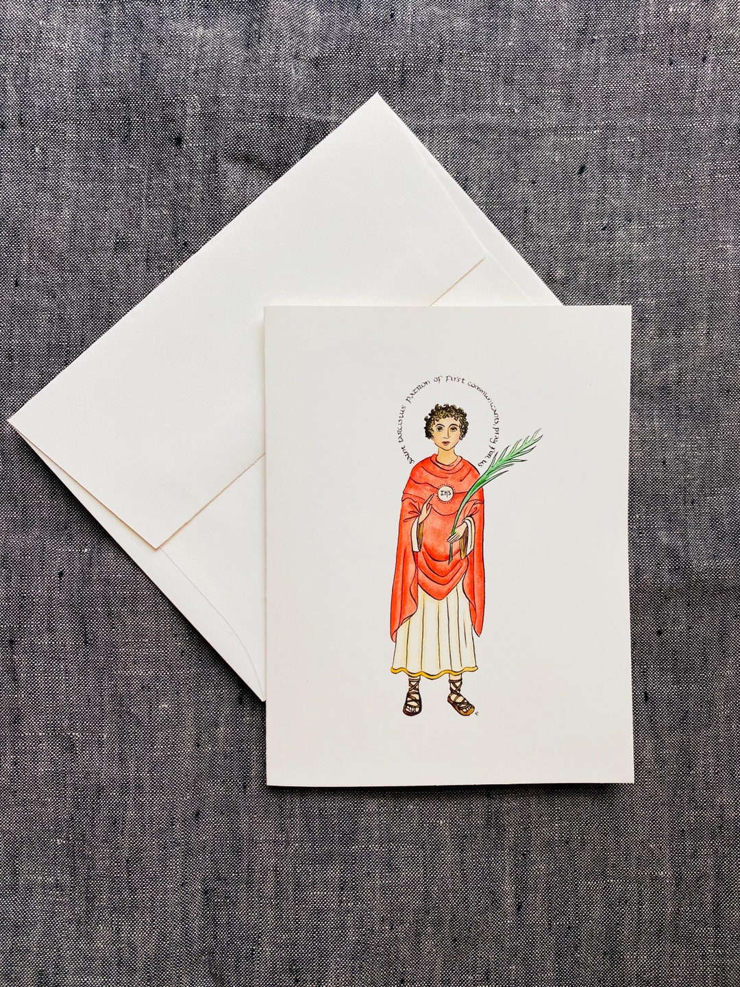 First Holy Communion Card, First Communion for Boy, St Tarcisius Patron ...