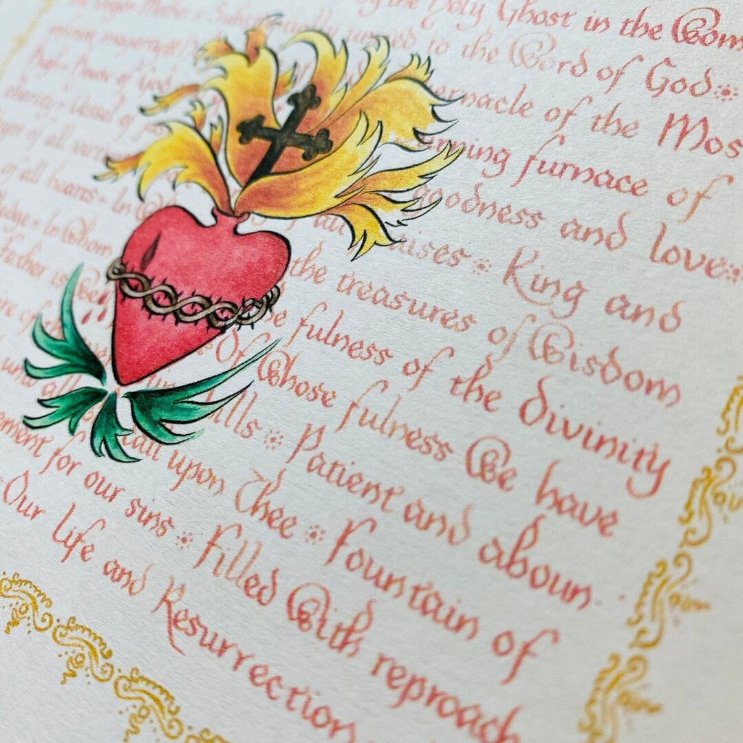 Printable Sacred Heart Valentine, Litany of the Sacred Heart of Jesus ...