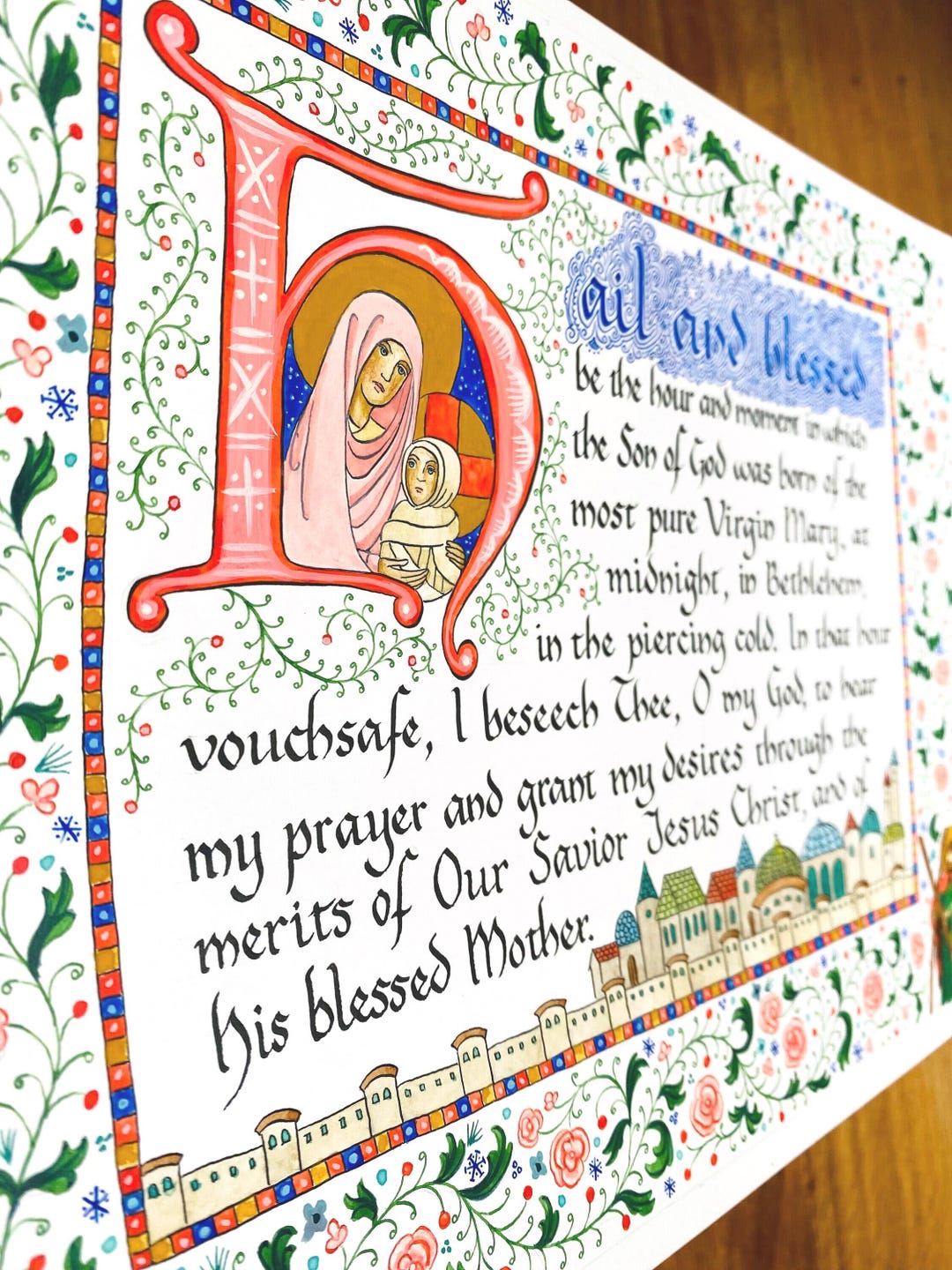 Saint Andrew Novena Art Print, Catholic Advent Prayer Illumination - Etsy
