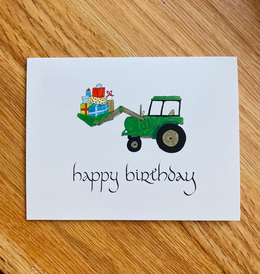 Tractor Birthday Card, Boy Birthday, Farm Birthday Party, Tractor ...