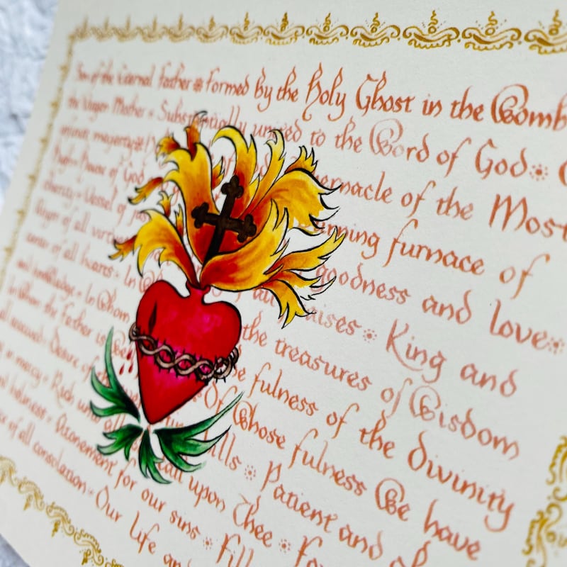 Sacred Heart Necklace - Etsy