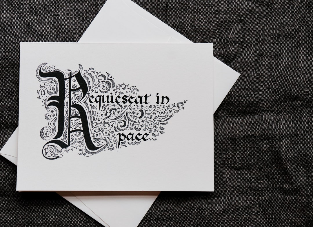 Condolences 5 Pack Cards, Requiescat in Pace, Rest in Peace ...