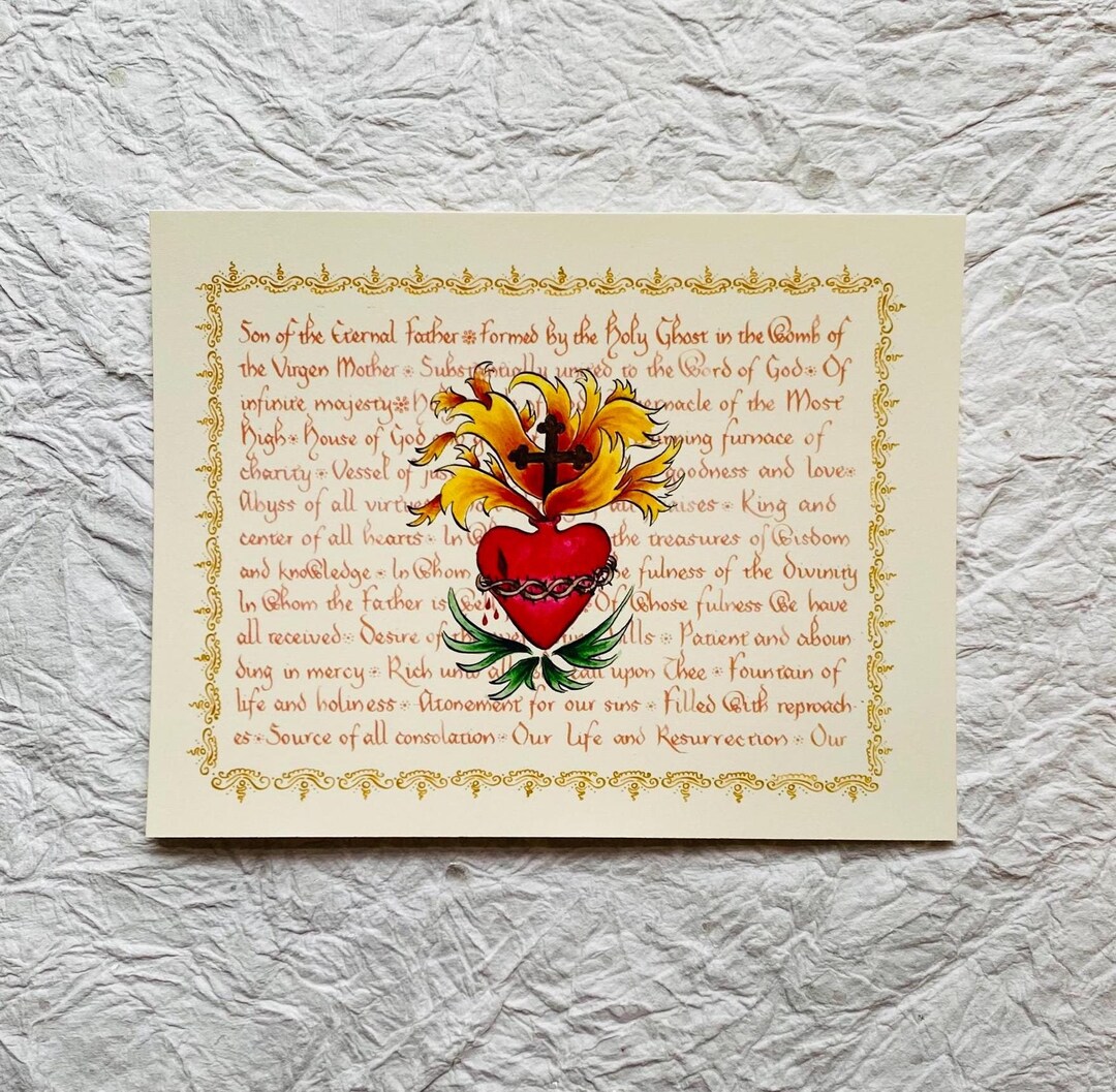 Printable Sacred Heart Valentine, Litany of the Sacred Heart of Jesus ...