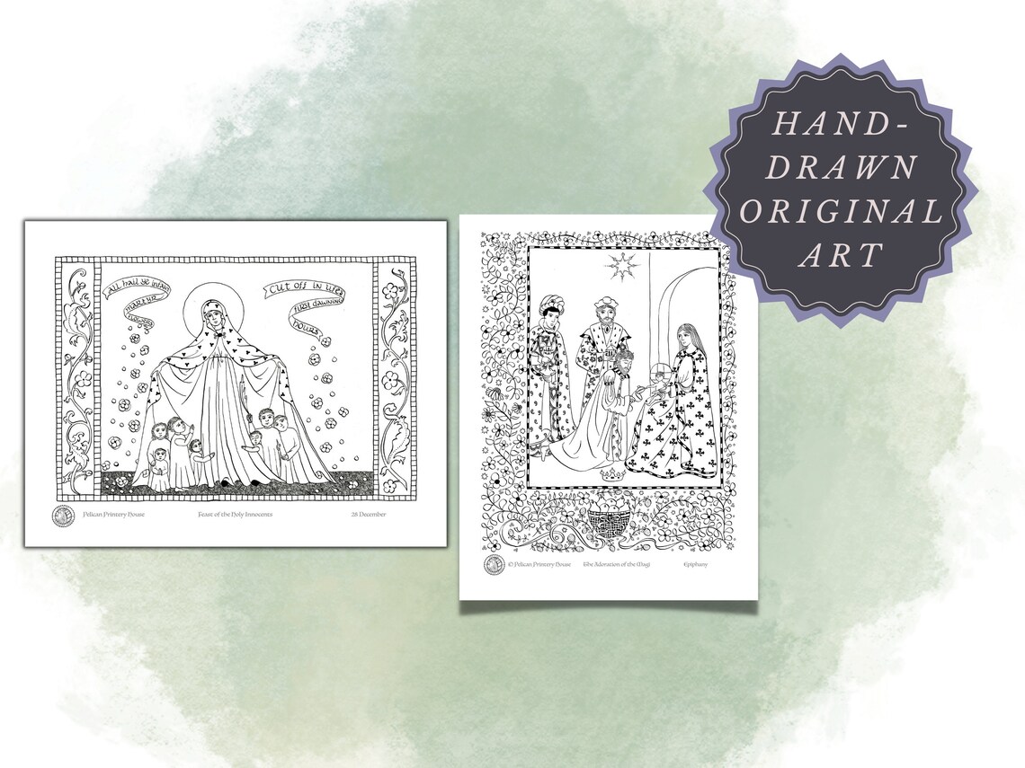 Catholic Christmas Coloring Pages Twelve Days of Christmas - Etsy