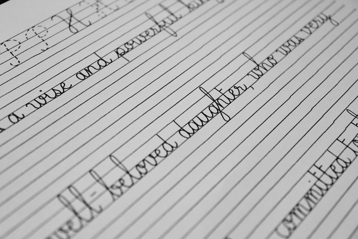 Printable Penmanship Copybook, French Script, Copperplate Tutorial ...