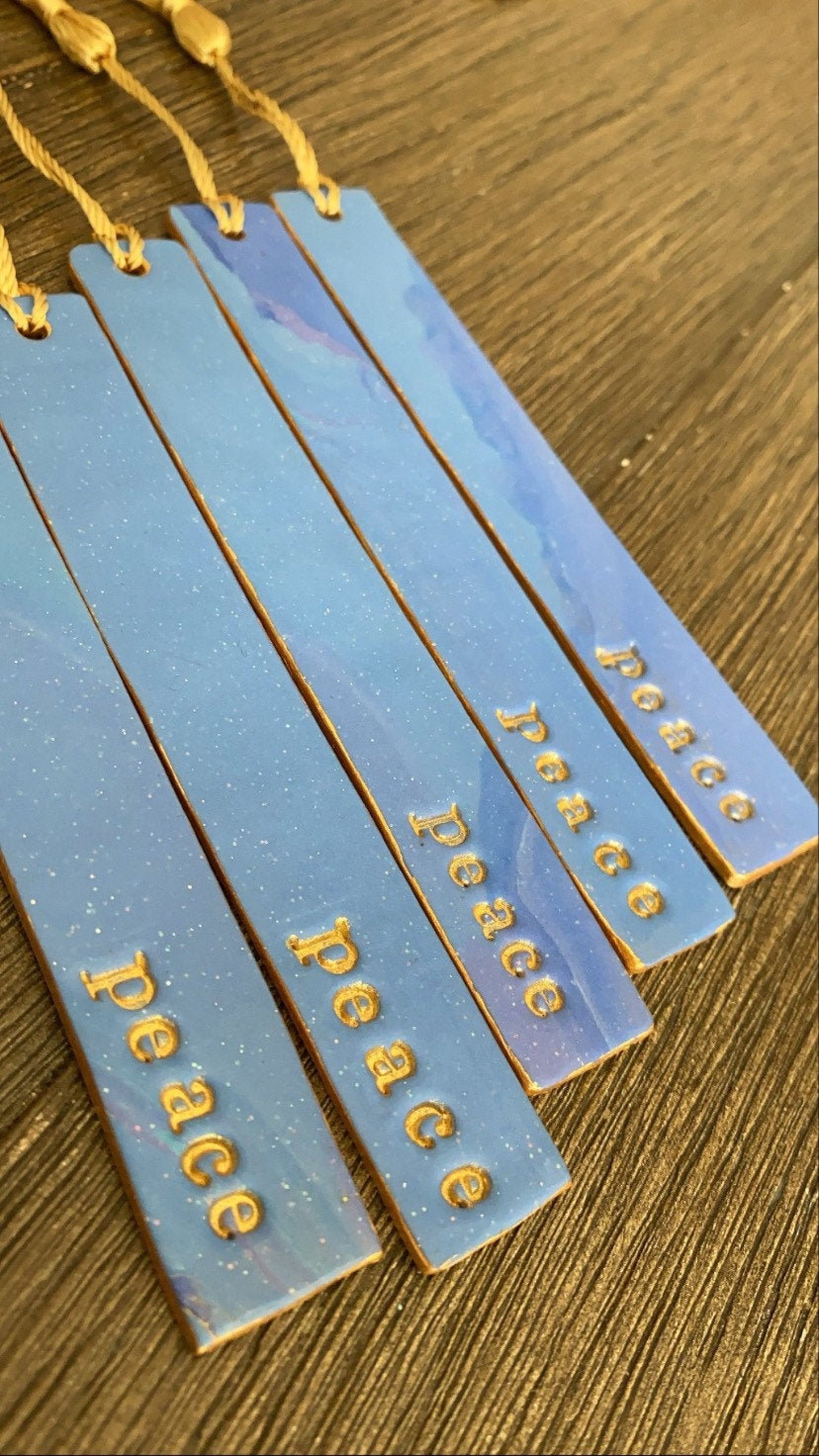 Polymer Clay Bookmarks Peace Positive Word and Message on a Bookmark ...