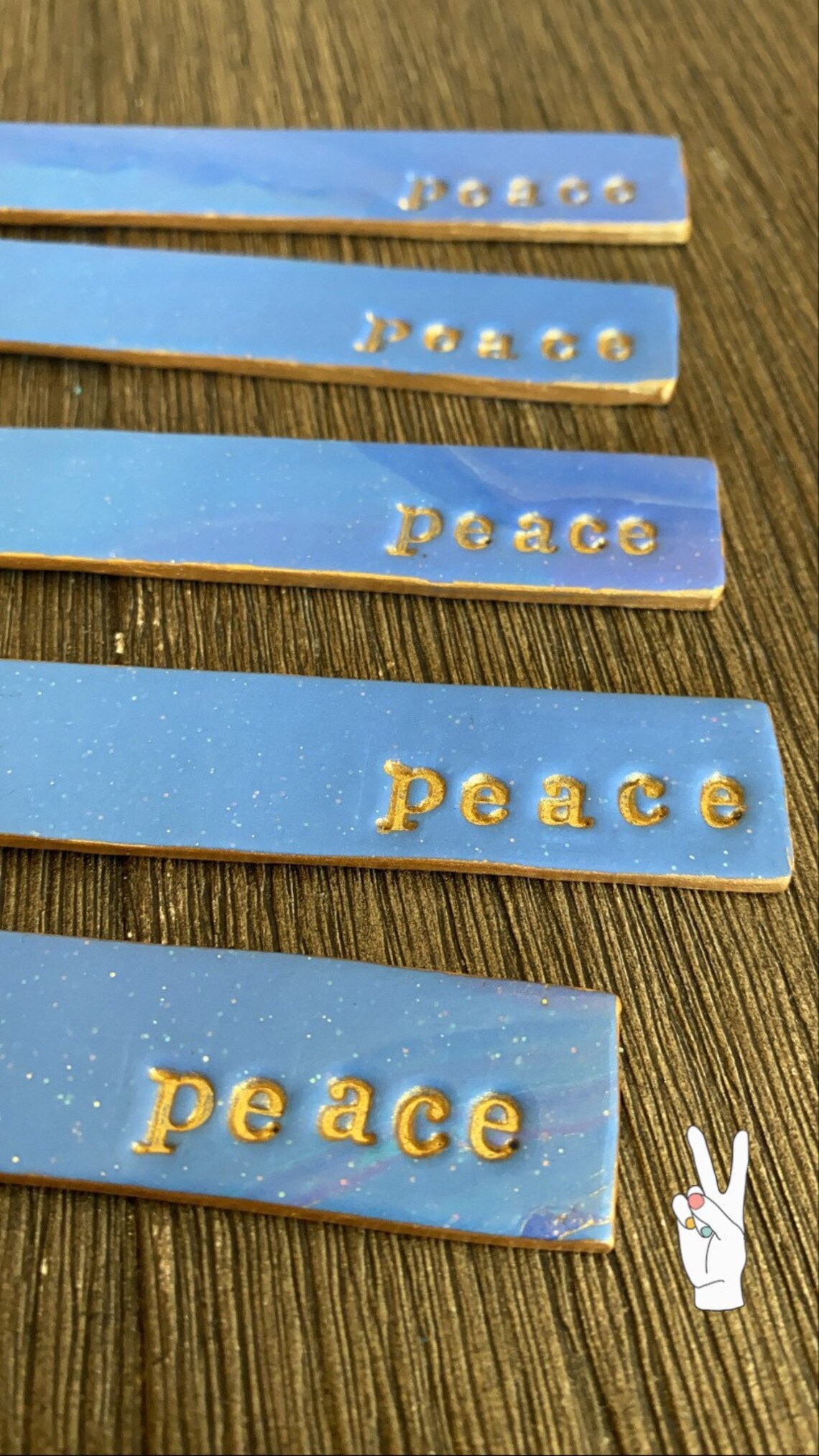 Polymer Clay Bookmarks Peace Positive Word and Message on a Bookmark ...