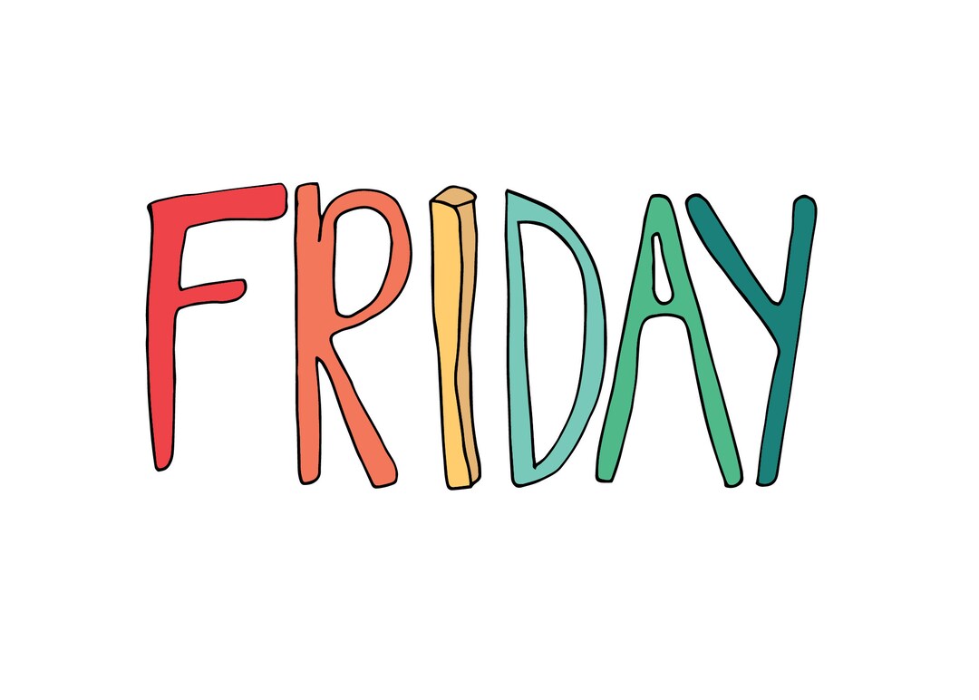 Cute Rainbow Downloadable Friday Illustration Print for Home - Etsy