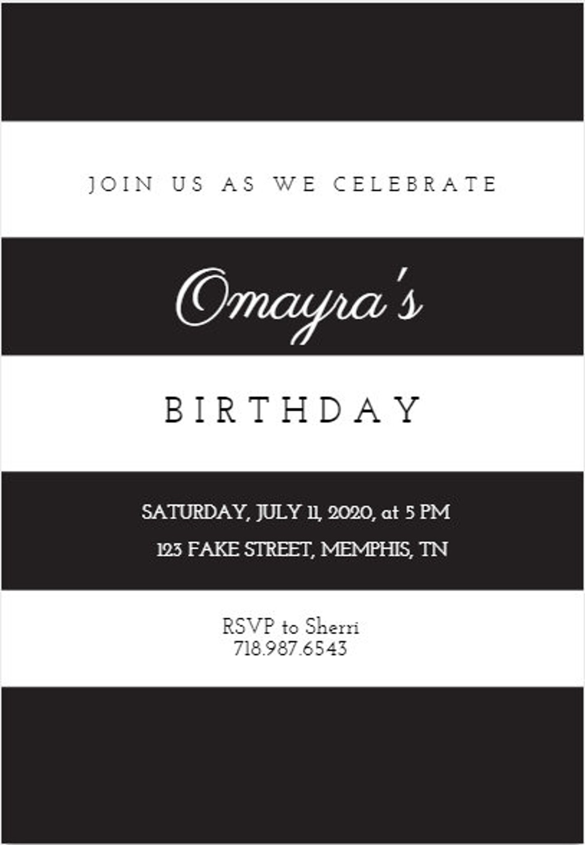 Kate Spade Inspired Party Invitation PDF - Etsy