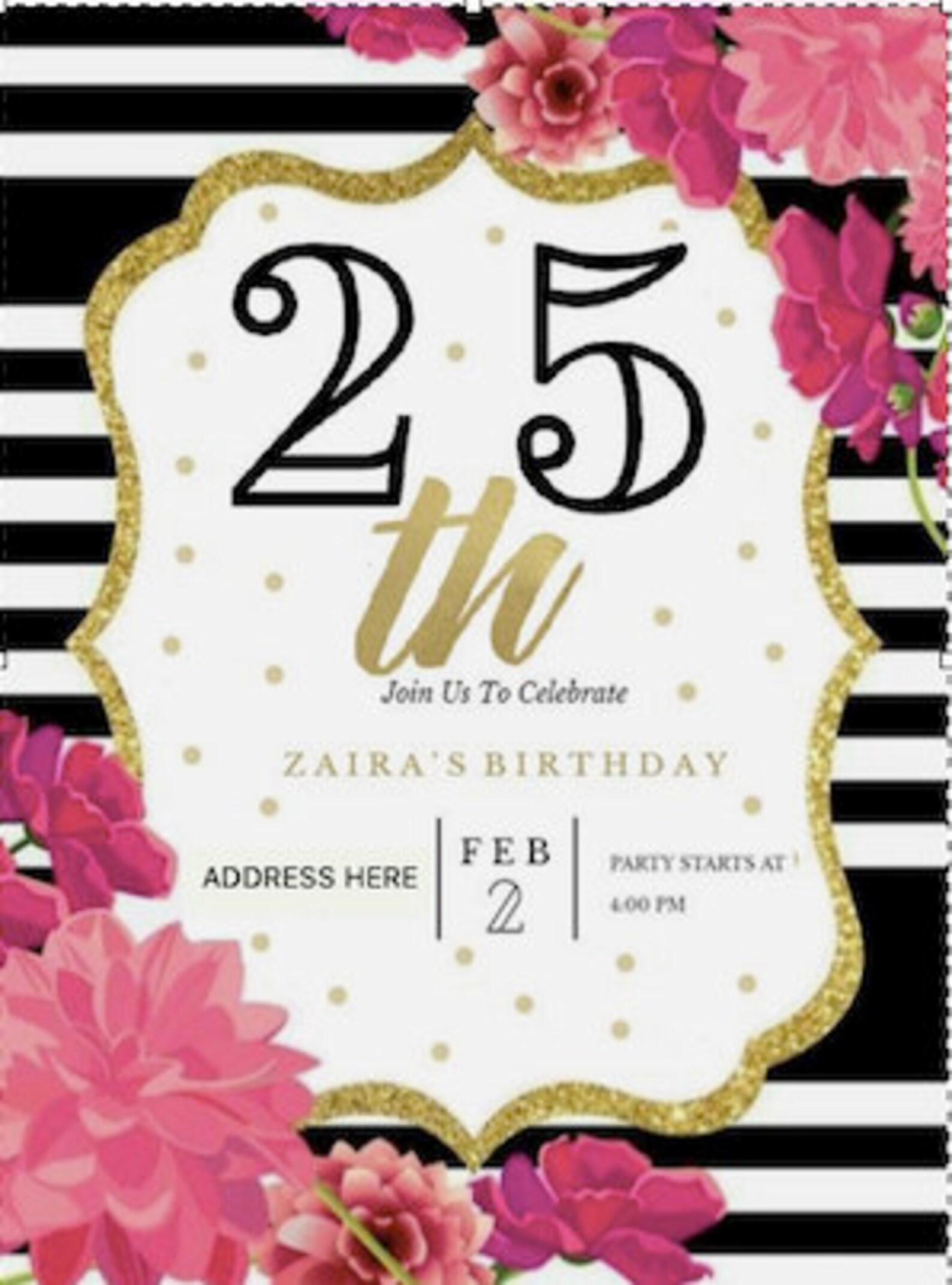 Kate Spade Inspired Party Invitation PDF - Etsy