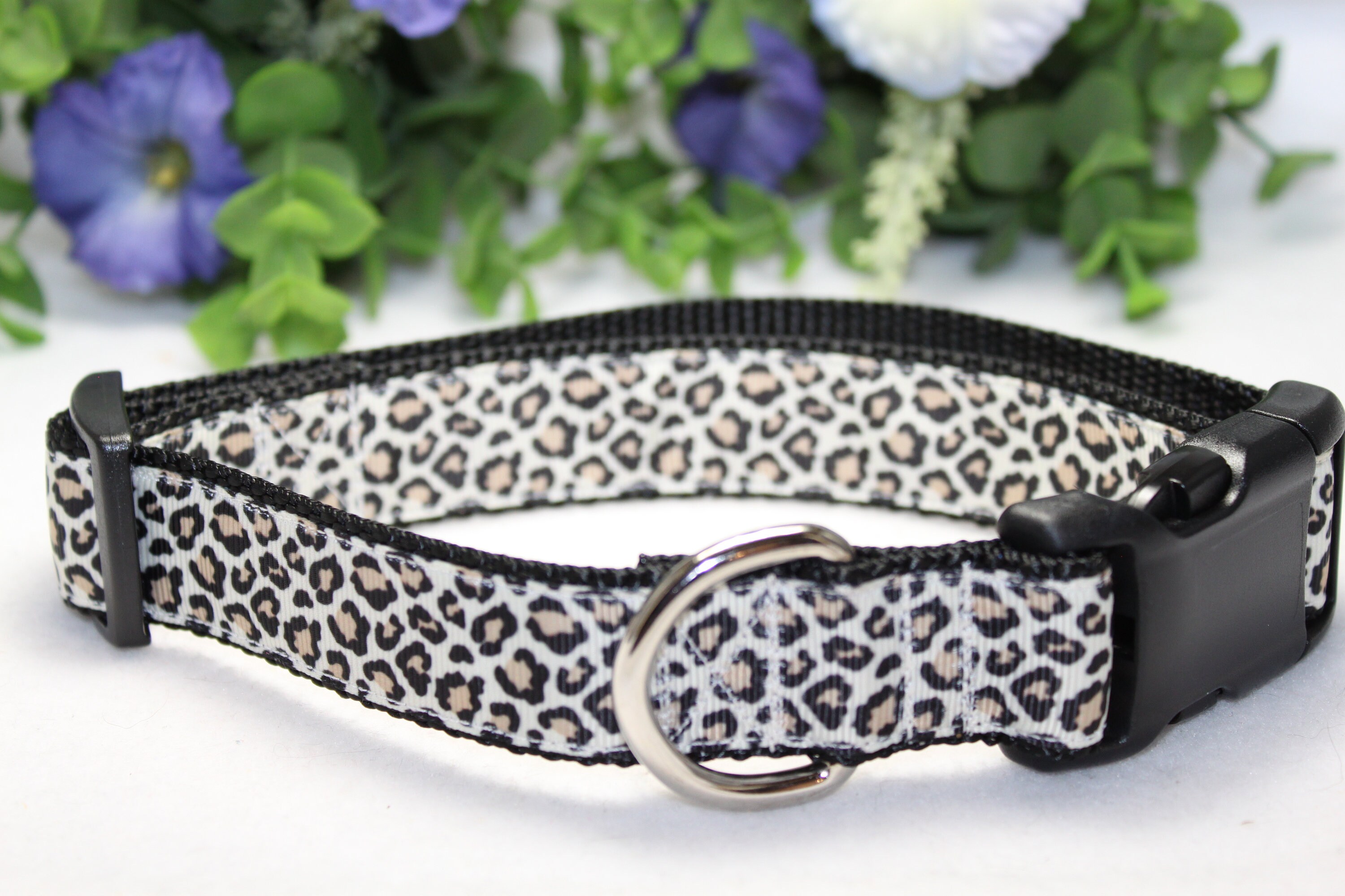 Adjustable Leopard Print Collar Available in 4 Sizes/ Black and Tan ...