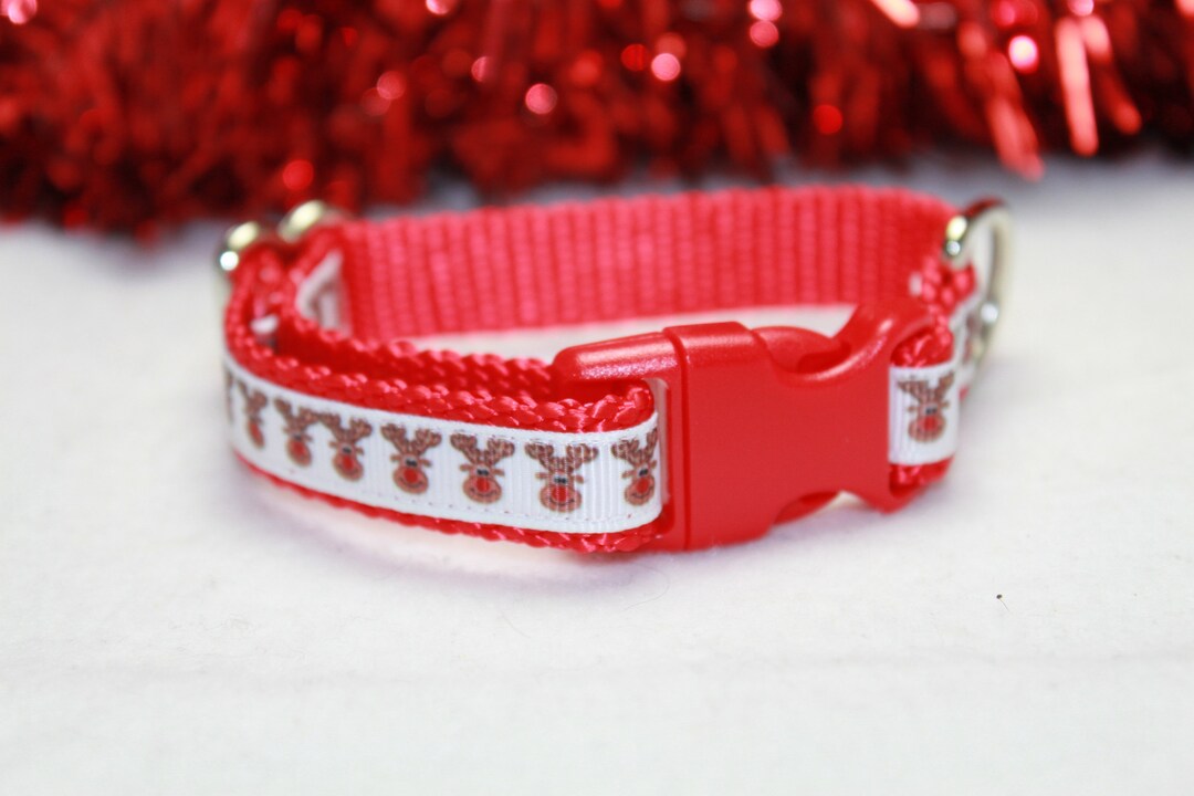Christmas Dog Collar/rudolph Reindeer Dog Collar/ Holiday Rudolf Collar ...