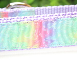 Adjustable Pastel Rainbow Dog Collar Available in 4 Sizes, Pink Dog ...