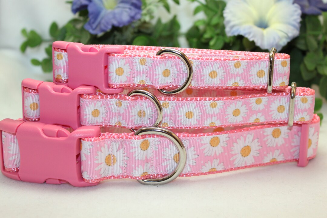 Adjustable Pink Daisy Collar Available in 4 Sizes Perfect Summer Collar ...