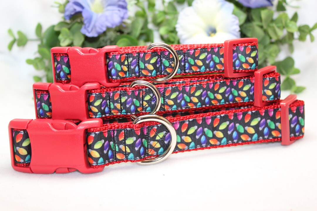 Christmas Lights Dog Collar Available in 4 Sizes/ Vintage Christmas ...