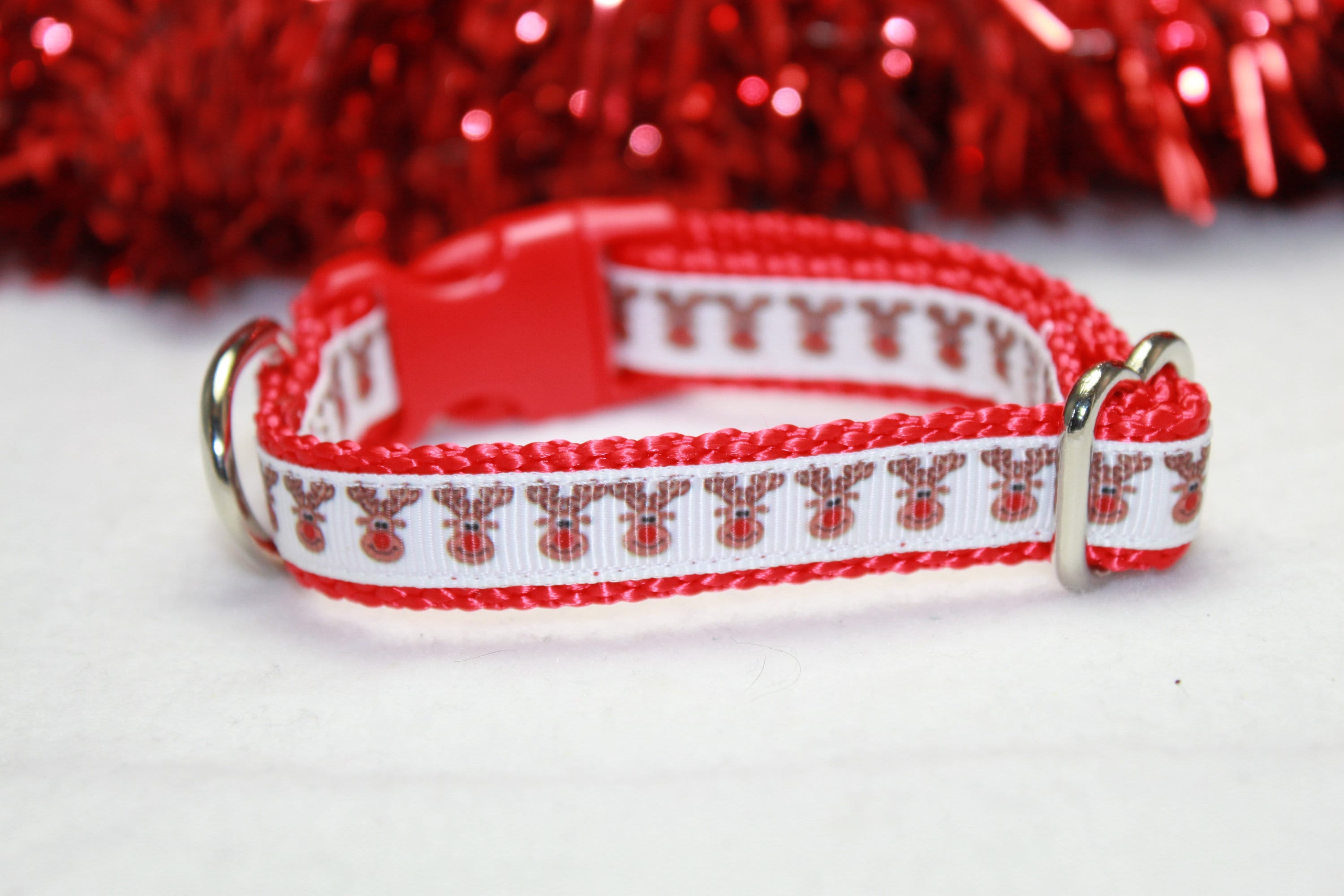 Christmas Dog Collar/rudolph Reindeer Dog Collar/ Holiday - Etsy