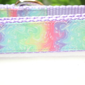Adjustable Pastel Rainbow Dog Collar Available in 4 Sizes, Pink Dog ...