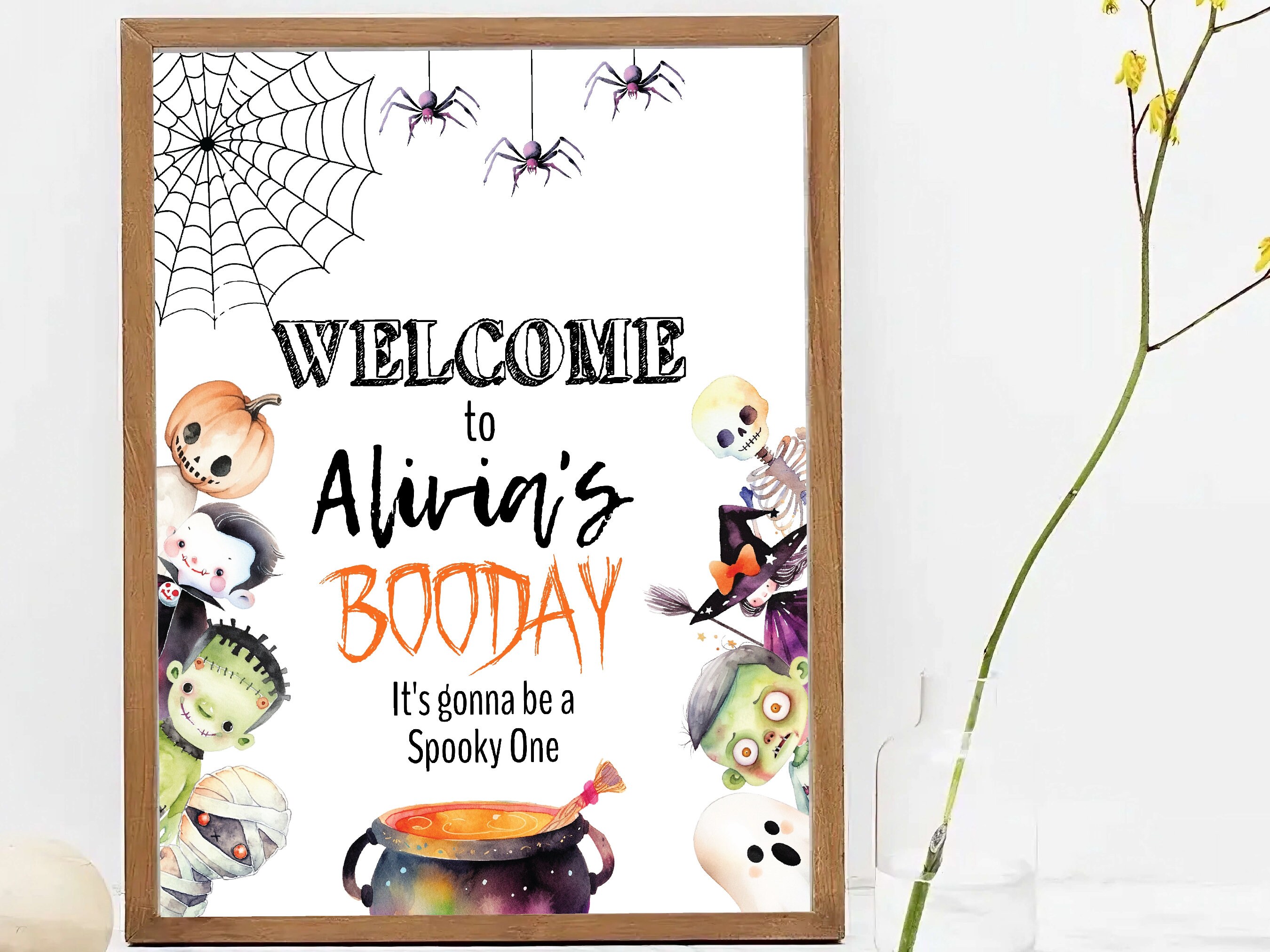 EDITABLE Welcome Sign Spooky One Printable Halloween 1st Birthday ...