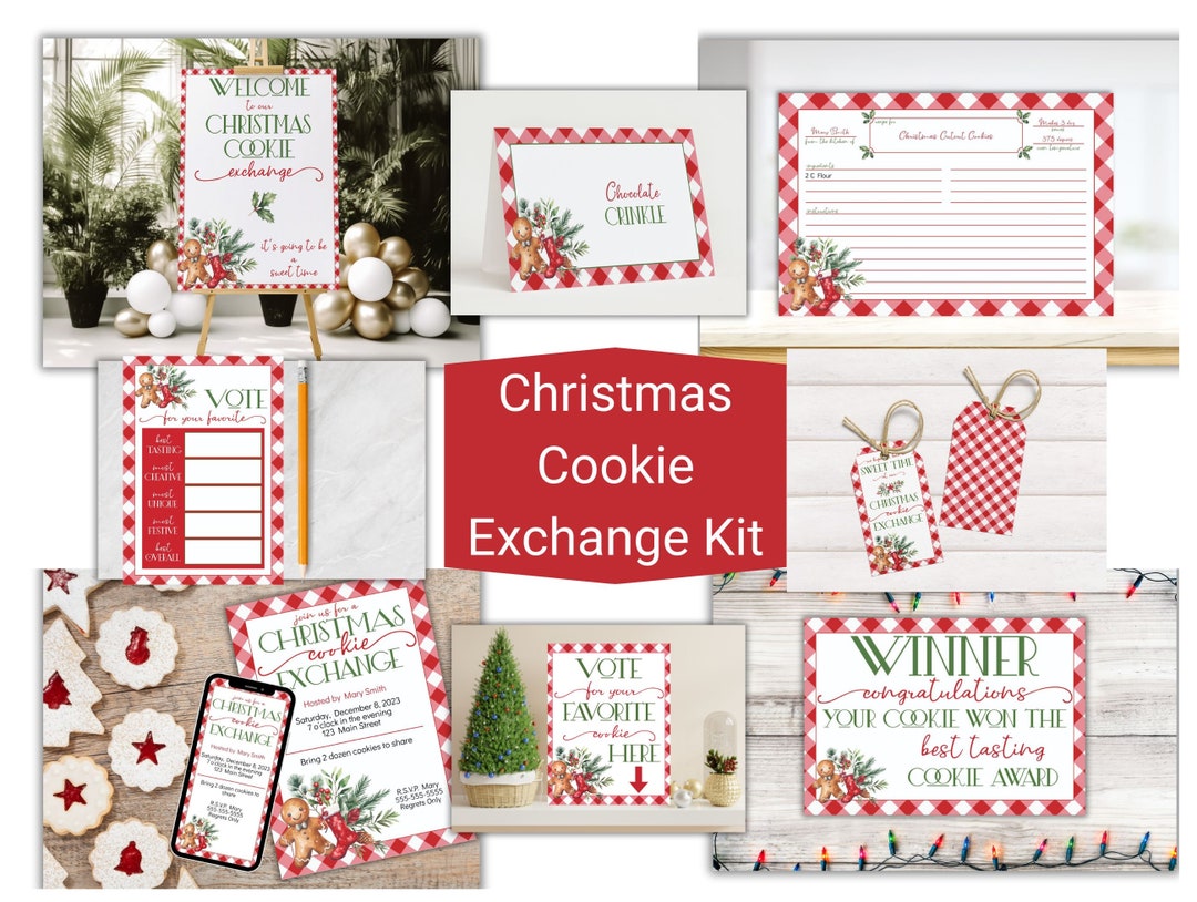 EDITABLE Christmas Cookie Exchange Party Kit Xmas Cookie Swap Party ...