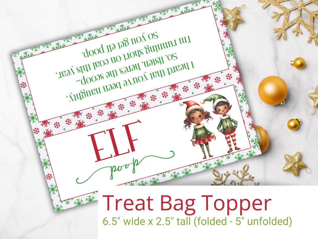 PRINTABLE Elf Poop Treat Bag Christmas Toppers Elf Christmas Party ...