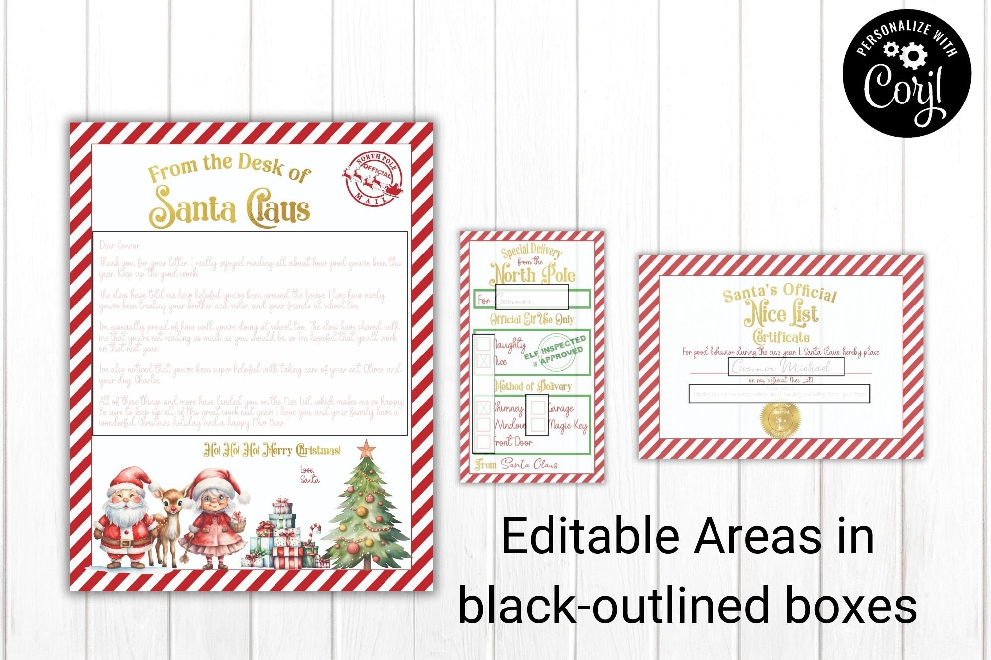 EDITABLE Christmas Letter From Santa Set Letter to Santa Printable ...