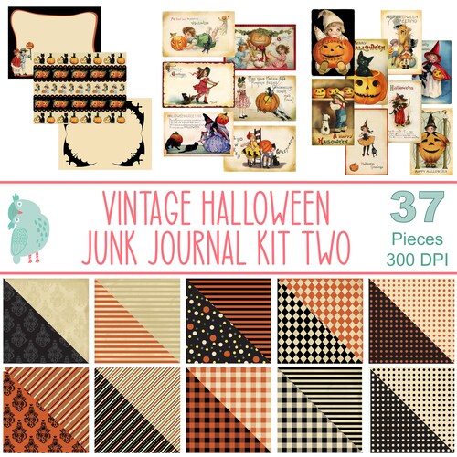 Vintage Halloween Digital Papers Decorative Halloween - Etsy