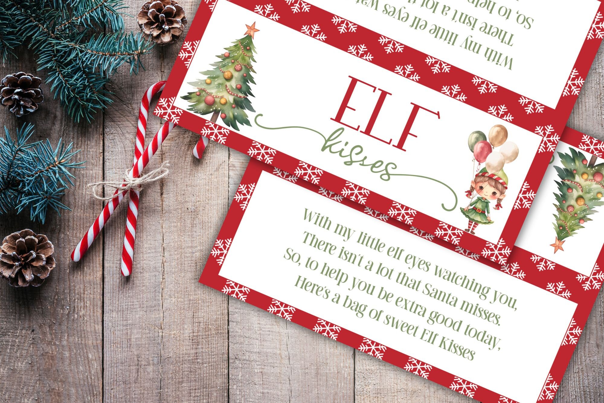 PRINTABLE Elf Kisses Treat Bag Christmas Toppers Girl Elf Christmas ...