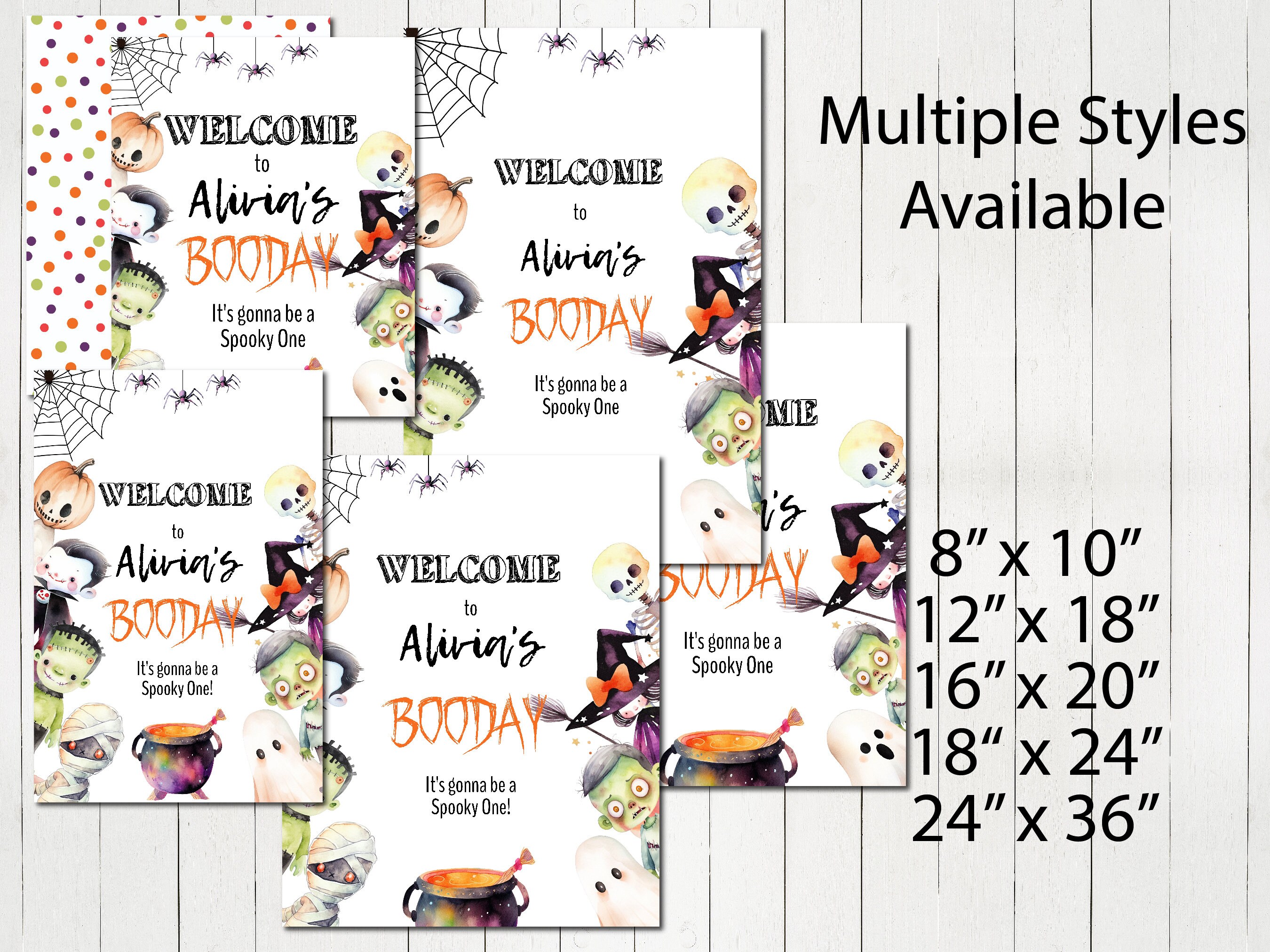 EDITABLE Welcome Sign Spooky One Printable Halloween 1st Birthday ...