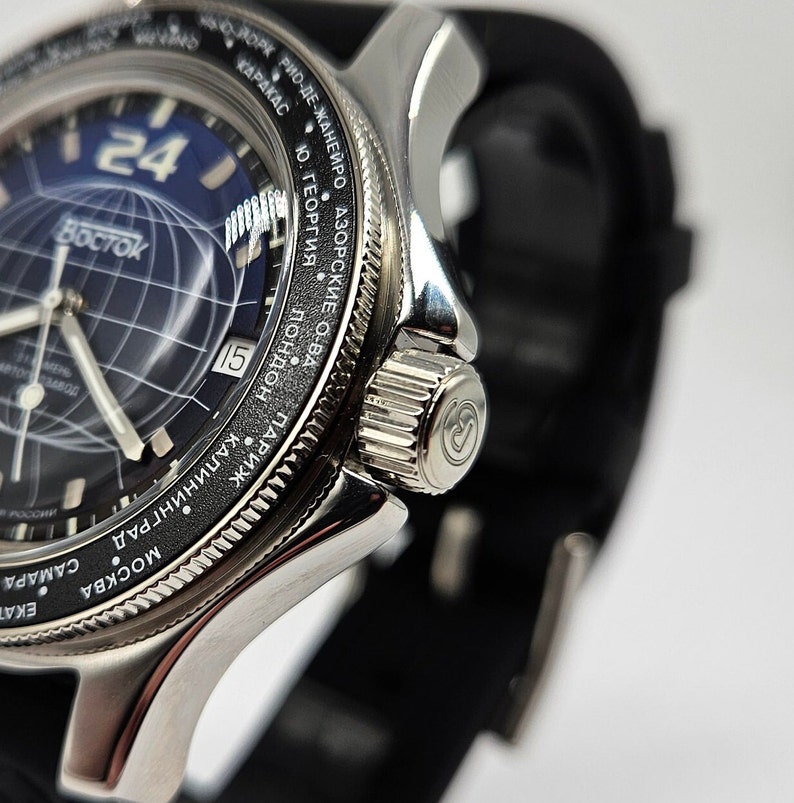 Vostok Amphibia World Time Cosmopolite 24 Hour GMT Time Zones 13027A ...