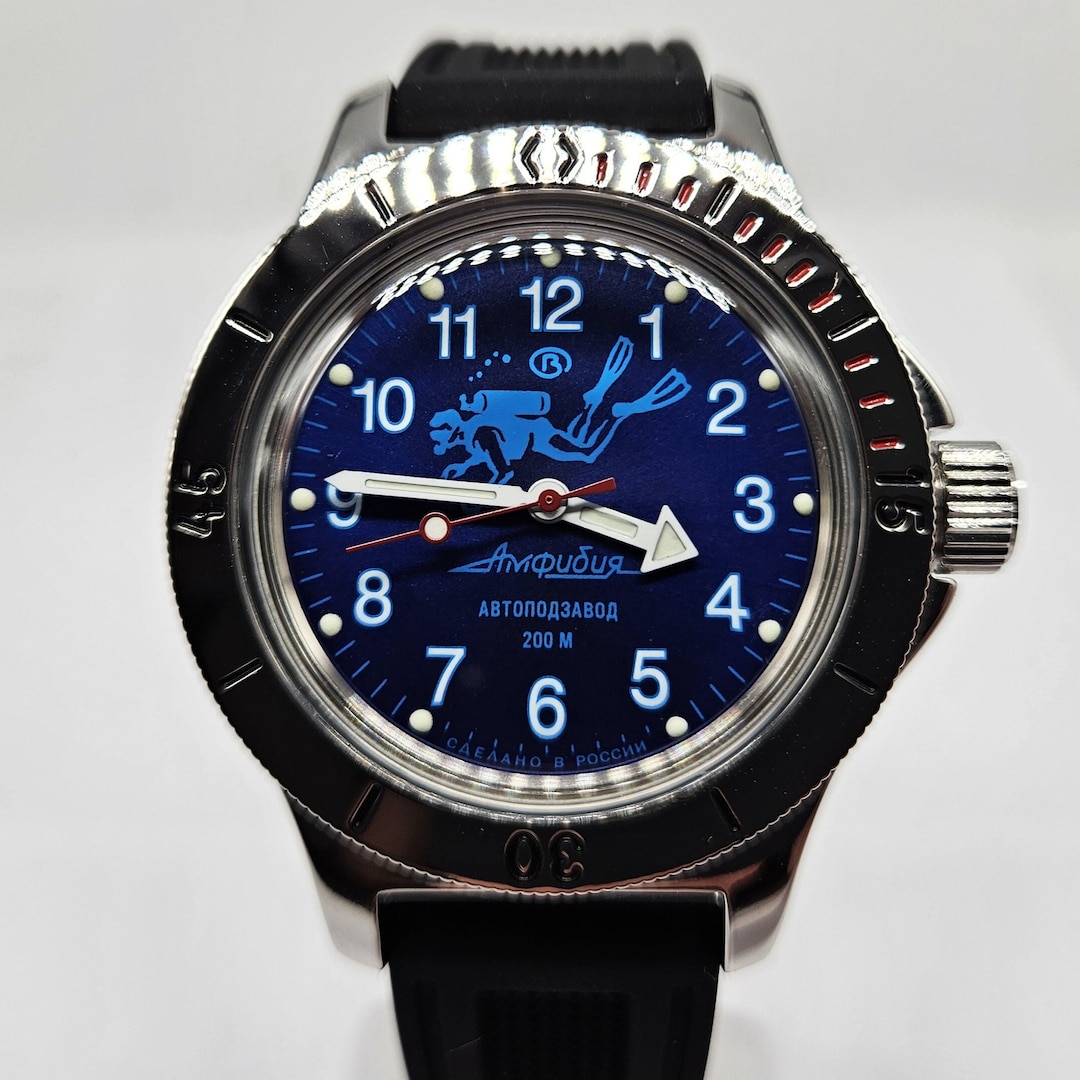 Vostok Amphibia Scuba Dude Blue Diver 120656 Brand New Men's Mechanical ...