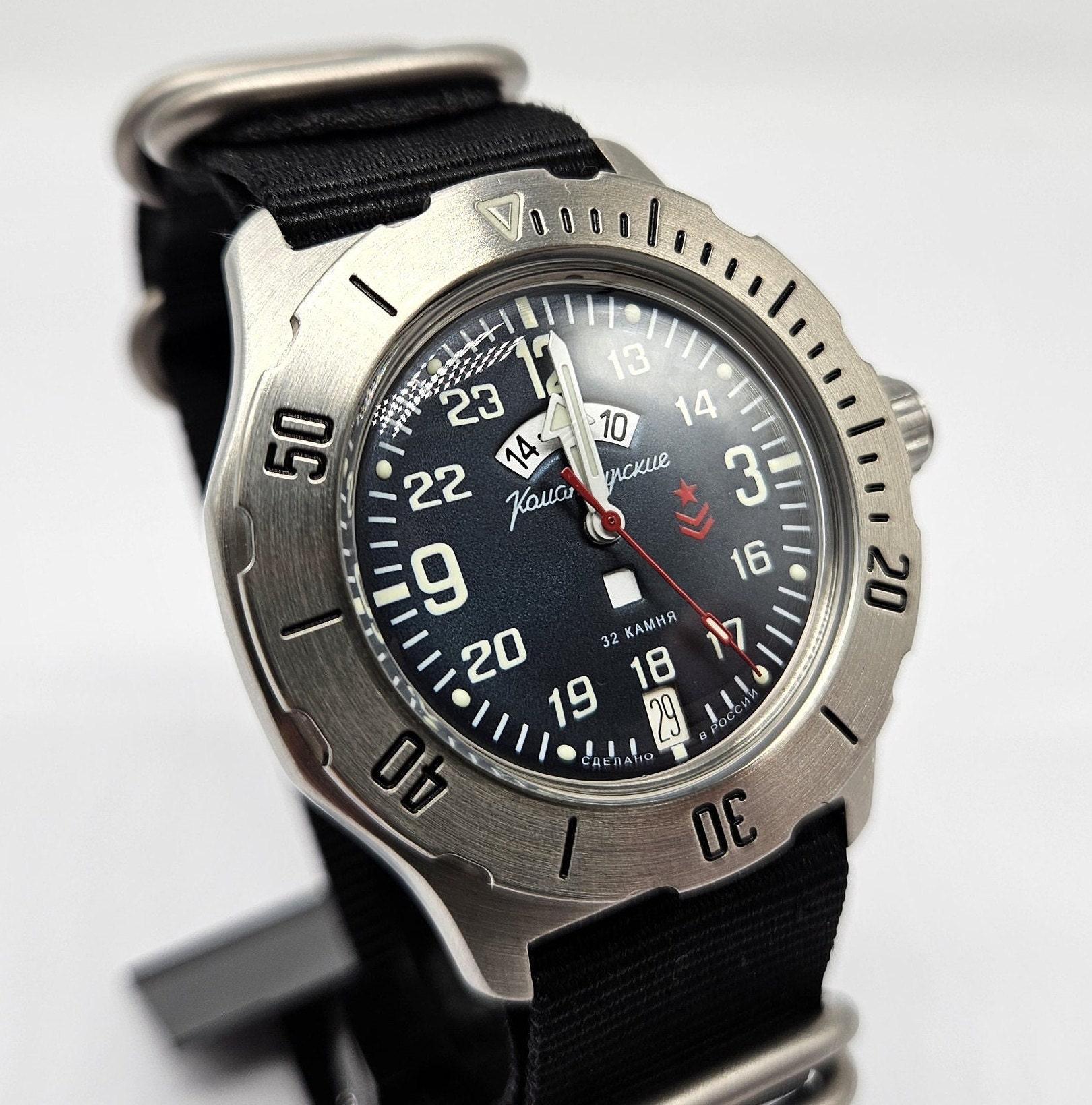 Vostok Komandirskie Day Night Indicator Blue 350753 Brand New Men's ...