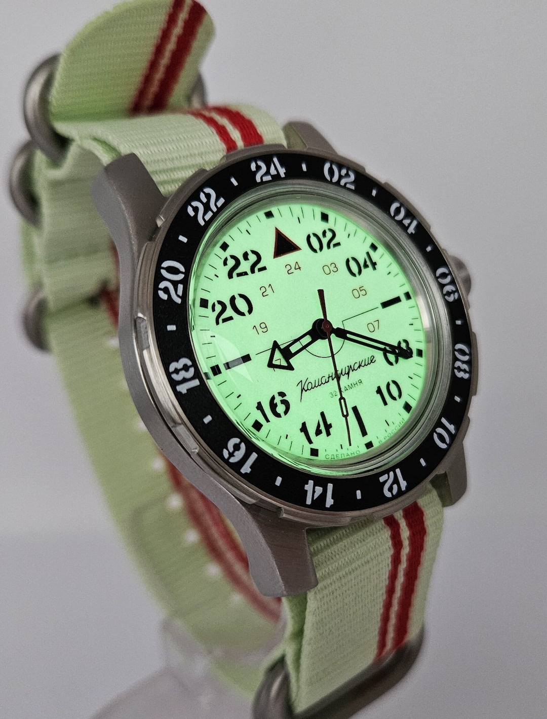 Vostok Komandirskie Sniper 2431 24 Hour Scale Full Luminescent Dial ...