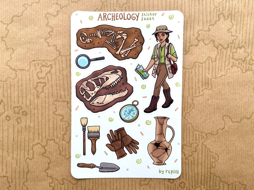 Archeology Sticker Sheet /matte & Waterproof/ Anthropology Paleontology ...