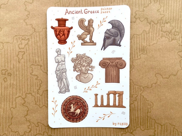 Ancient Greek Collection Clipart, Hand Painted Roman Gods, Column ...