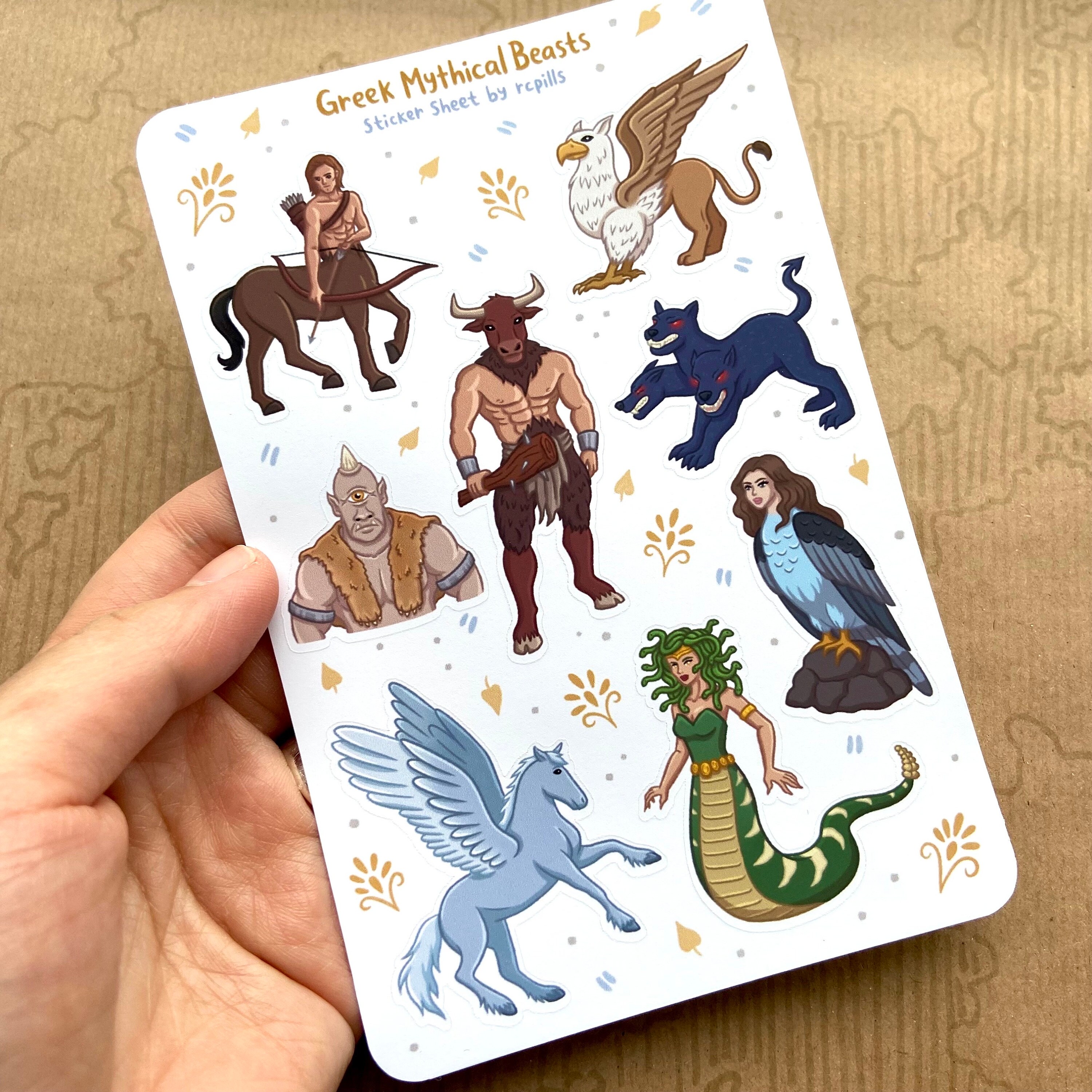 Greek Mythical Beasts Sticker Sheet/matte & Waterproof/ Mythology ...