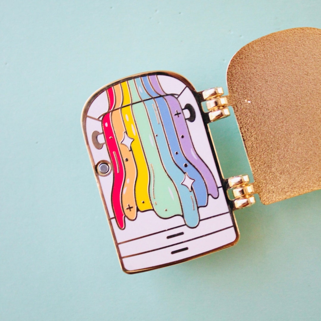Rainbow Closet Enamel Pin | Interactive Enamel Pin | Rainbow Enamel Pin ...