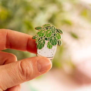 Pilea Enamel Pin | Houseplant Enamel Pin | Potted Plant Enamel Pin ...